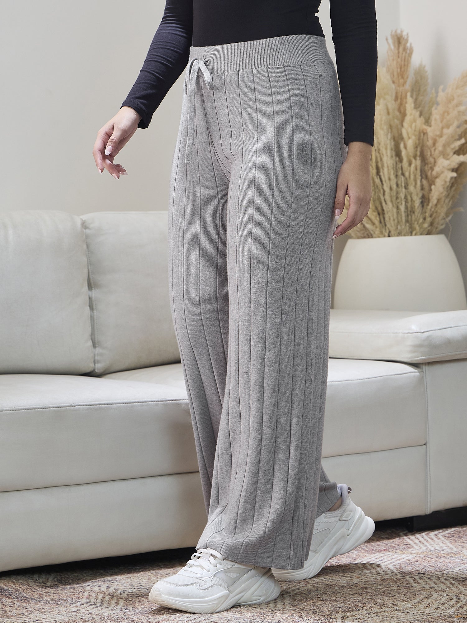 Grey Winter Straight Pant