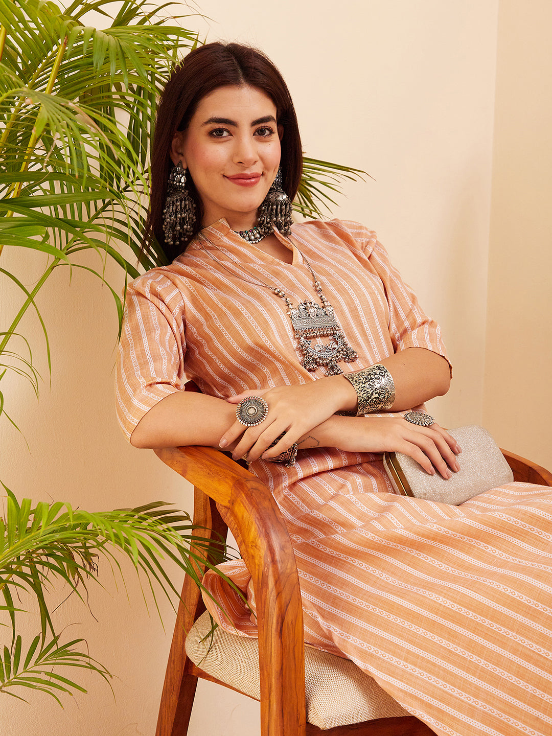 Light Mustard Lurex Kantha Mandarin Neck Kurta Palazzo Set Light Mustard Lurex Kantha Mandarin Neck Kurta Palazzo Set