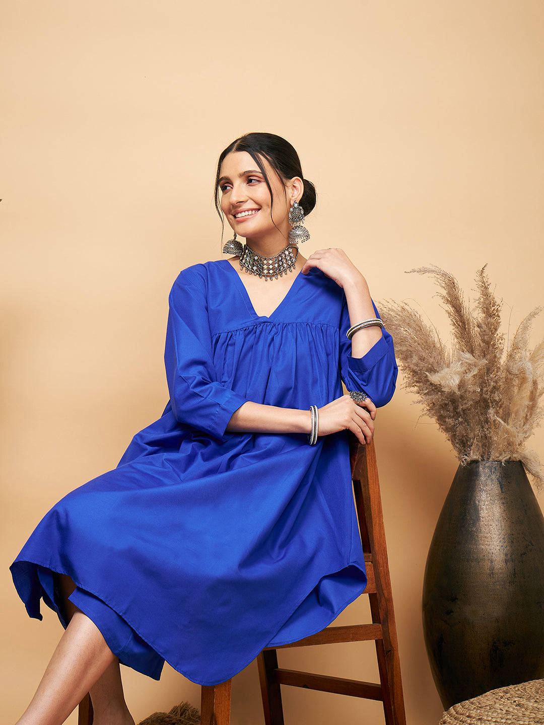 Ink Blue Flared Kurta Palazzo Set ink-blue-flared-kurta-palazzo-set