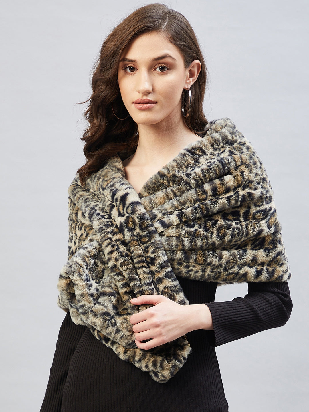 Black Leopard Fur Cape InWeave Black Leopard Fur Cape InWeave