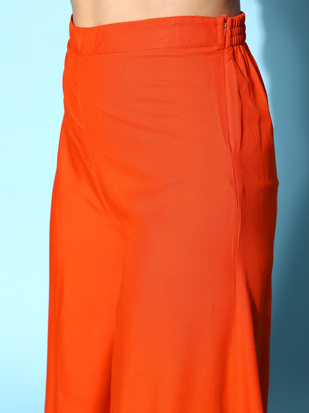 Orange Strappy Organza Border Kurta Set With Dupatta Orange Strappy Organza Border Kurta Set With Dupatta